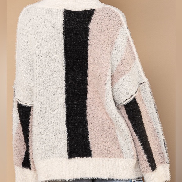 POL | Sweaters | 572 Pol Mohair Last Oversized Warm Blackcream Sweater ...